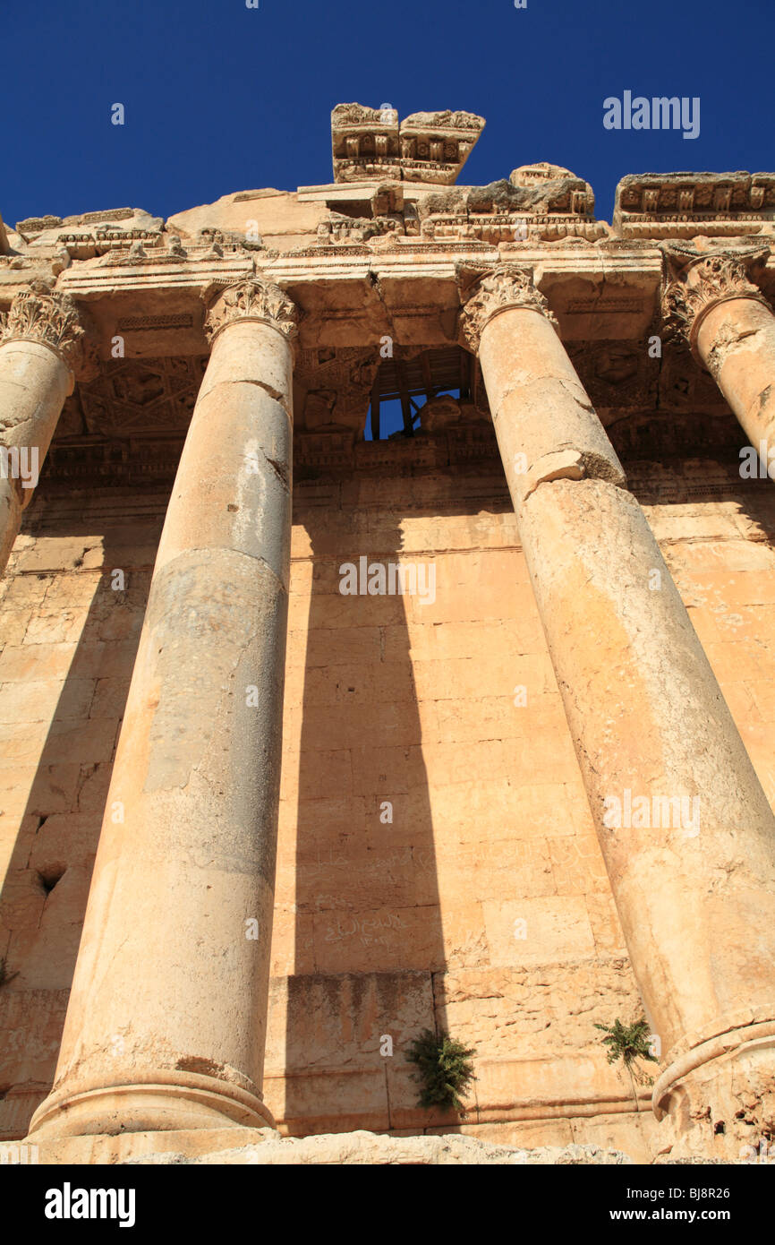 Temple of Bacchus in the Baalbek temple complex Bekka Valley Lebanon ...