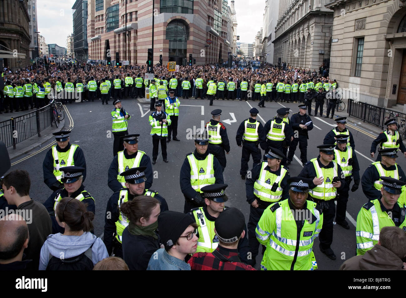 the g20 protest of 2009 in london Stock Photo - Alamy