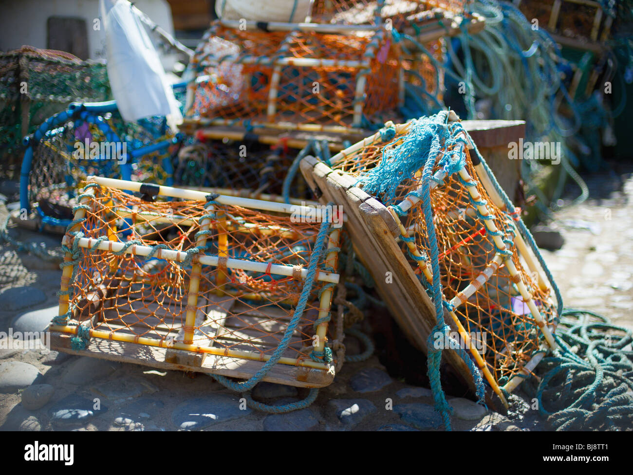 Lobster or Crap Pots, Robin Hoods Bay, North Yorkshire, England, UK ...