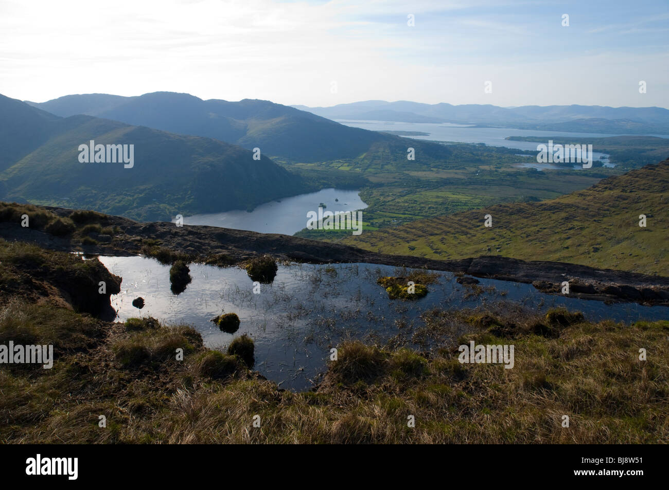 Glanmore Lake from the Knockowen ridge, above the Healy Pass, Caha ...