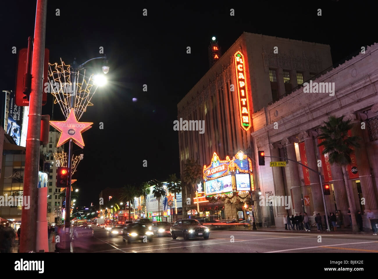 El capitan theater theatre hollywood night neon theater hi-res stock ...