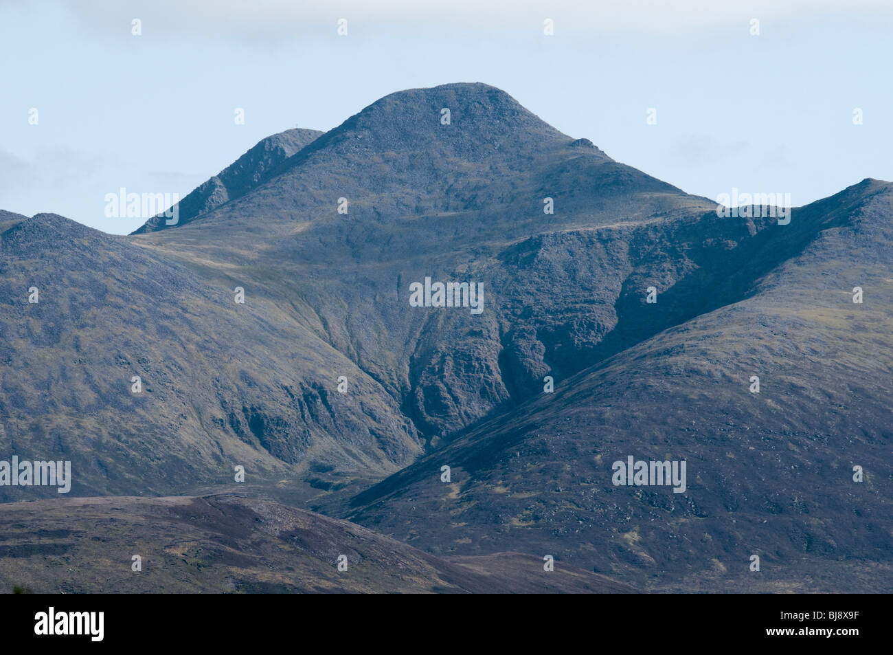 Carrauntoohil in the MacGillicuddy's Reeks range, from the river Laune ...