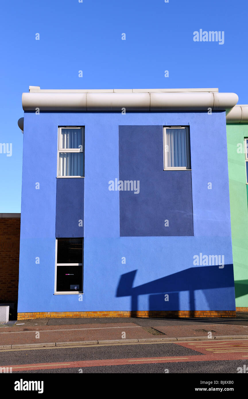 Blue Apartment Building