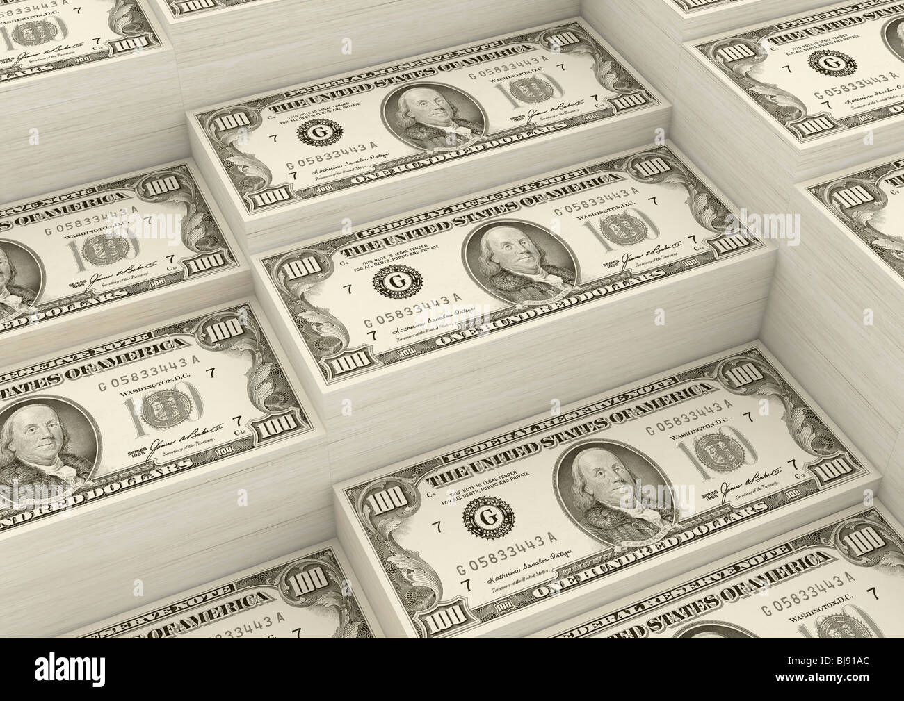 stack of dollars Stock Photo - Alamy
