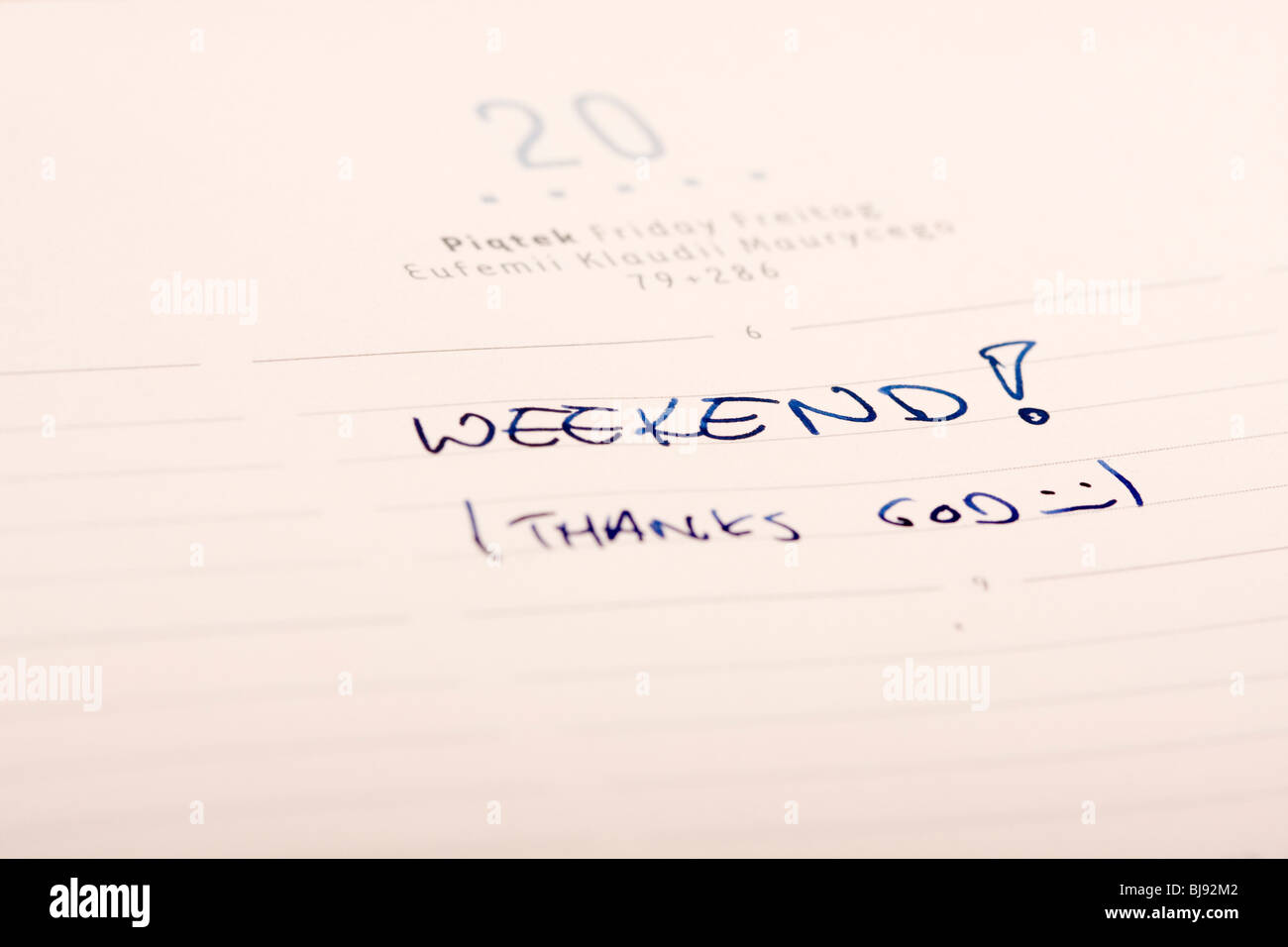 Weekend calendar hi-res stock photography and images - Alamy