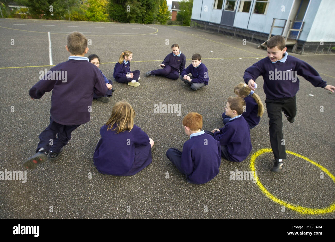 "I wrote a letter to my love" traditional playground game being played ...