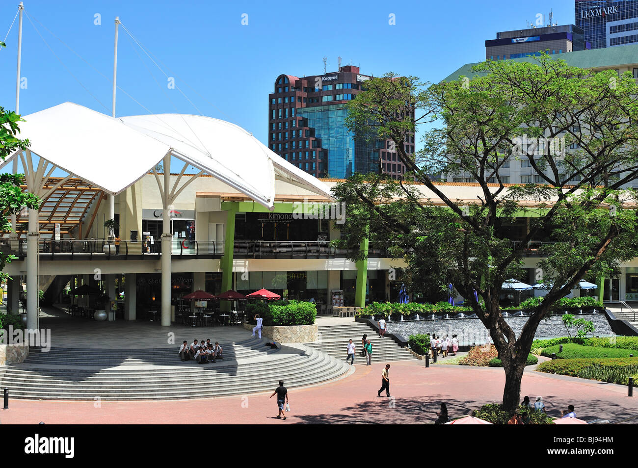 Ayala Shopping Mall Cebu City, looking across terraces towards business ...