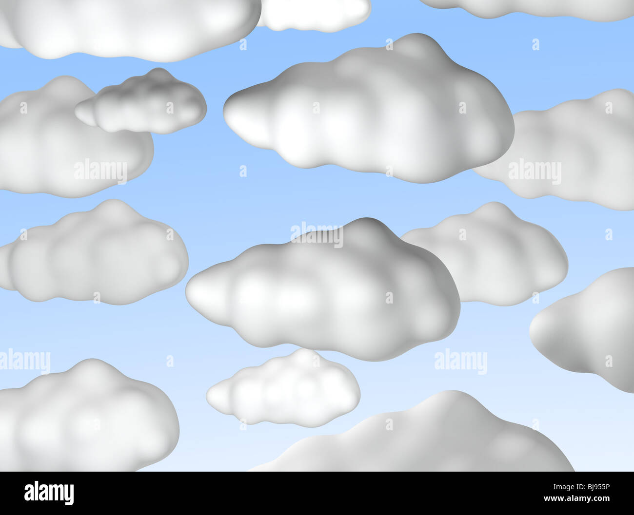 Blue sky with clouds. 3d rendered illustration Stock Photo - Alamy