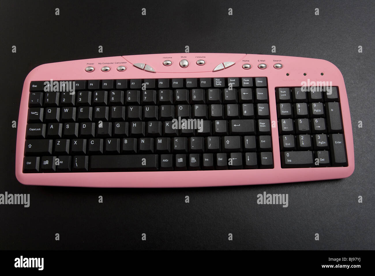Pink Computer Laptop Keyboard Stock Photo - Alamy