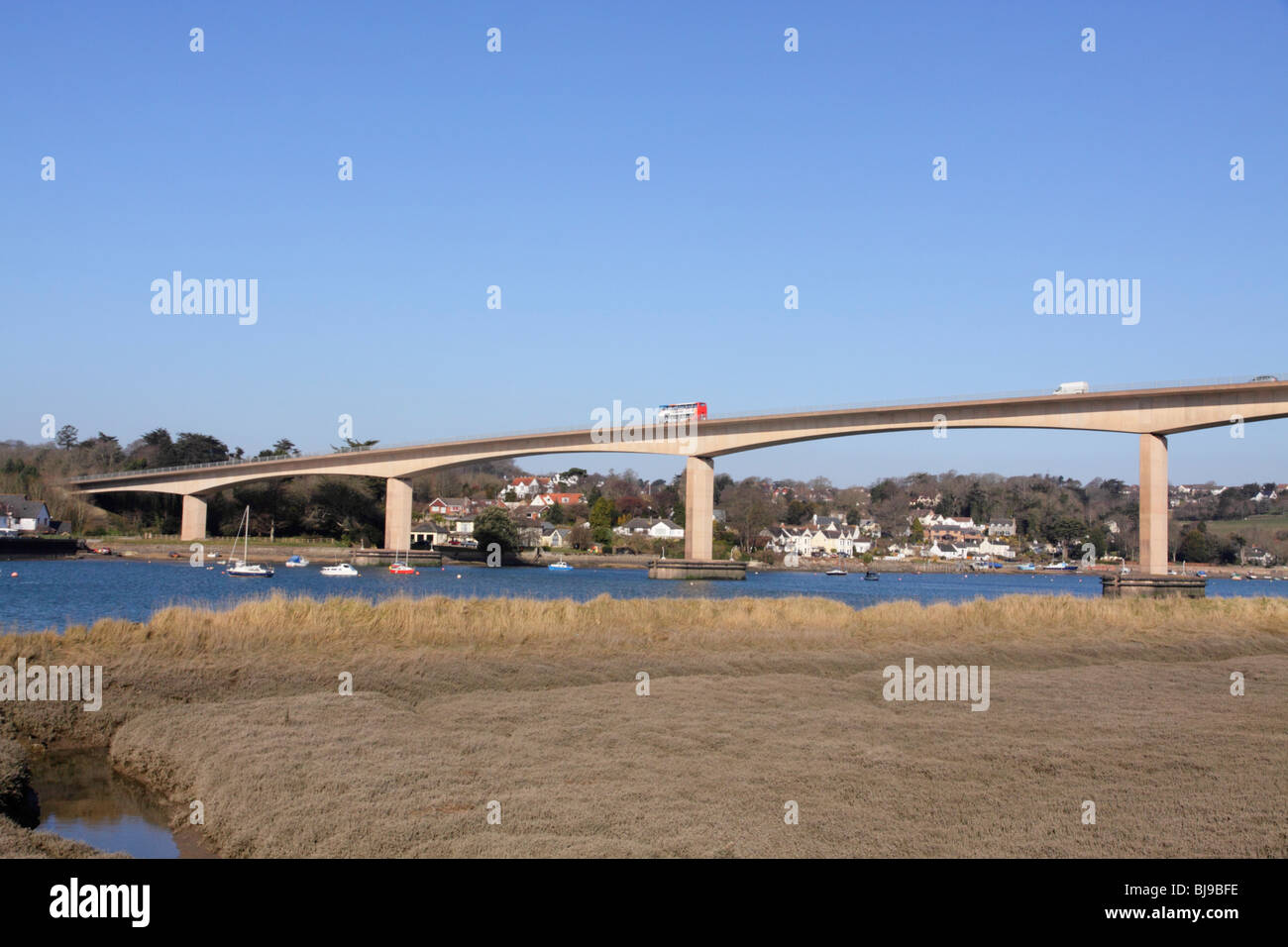 New Torridge Bridge spanning River Torridge at Bideford North Devon ...