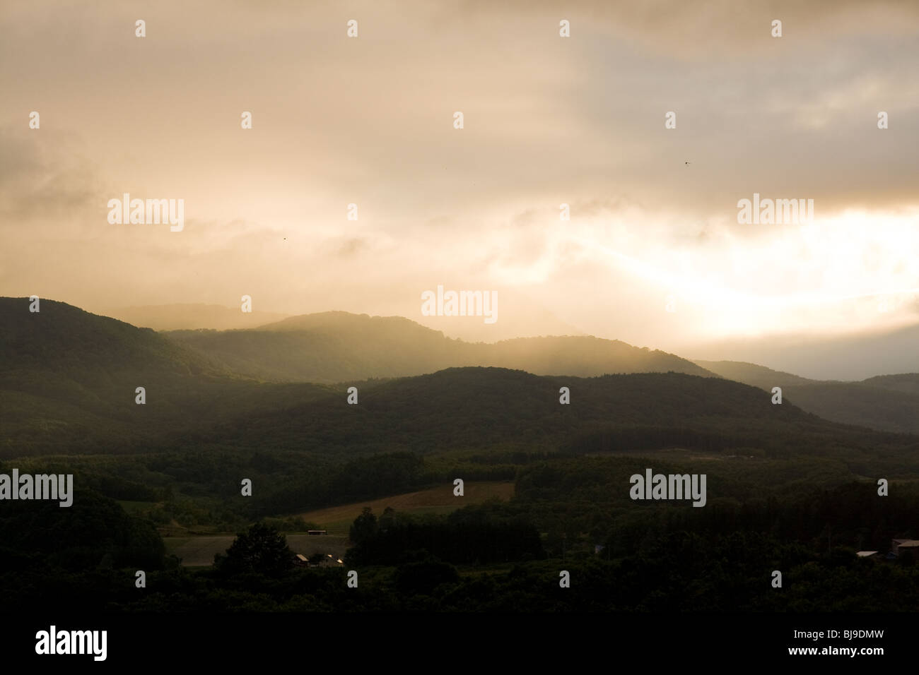 Golden Hour Hokkaido Japan Light Otaru Valley Stock Photo - Alamy