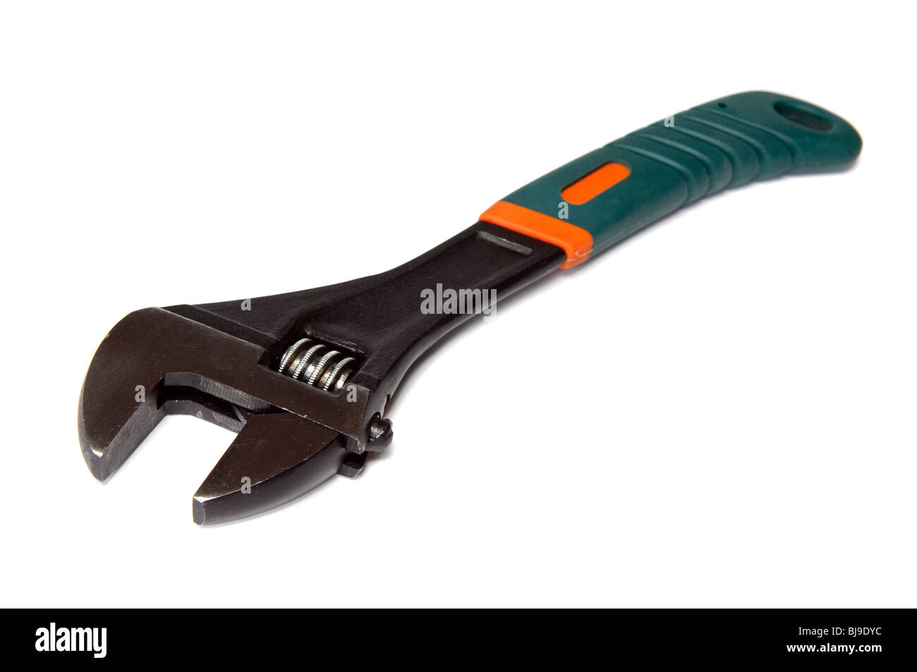 Close up view to adjustable wrench on white background Stock Photo - Alamy