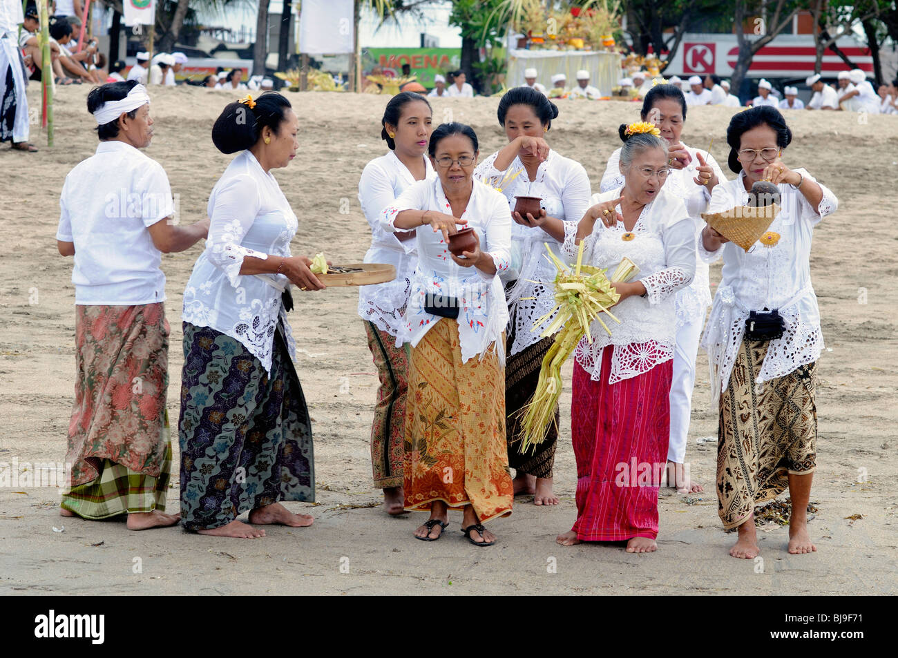 Balinese ceremony on beach, Kuta, Bali, Indonesia Stock Photo - Alamy