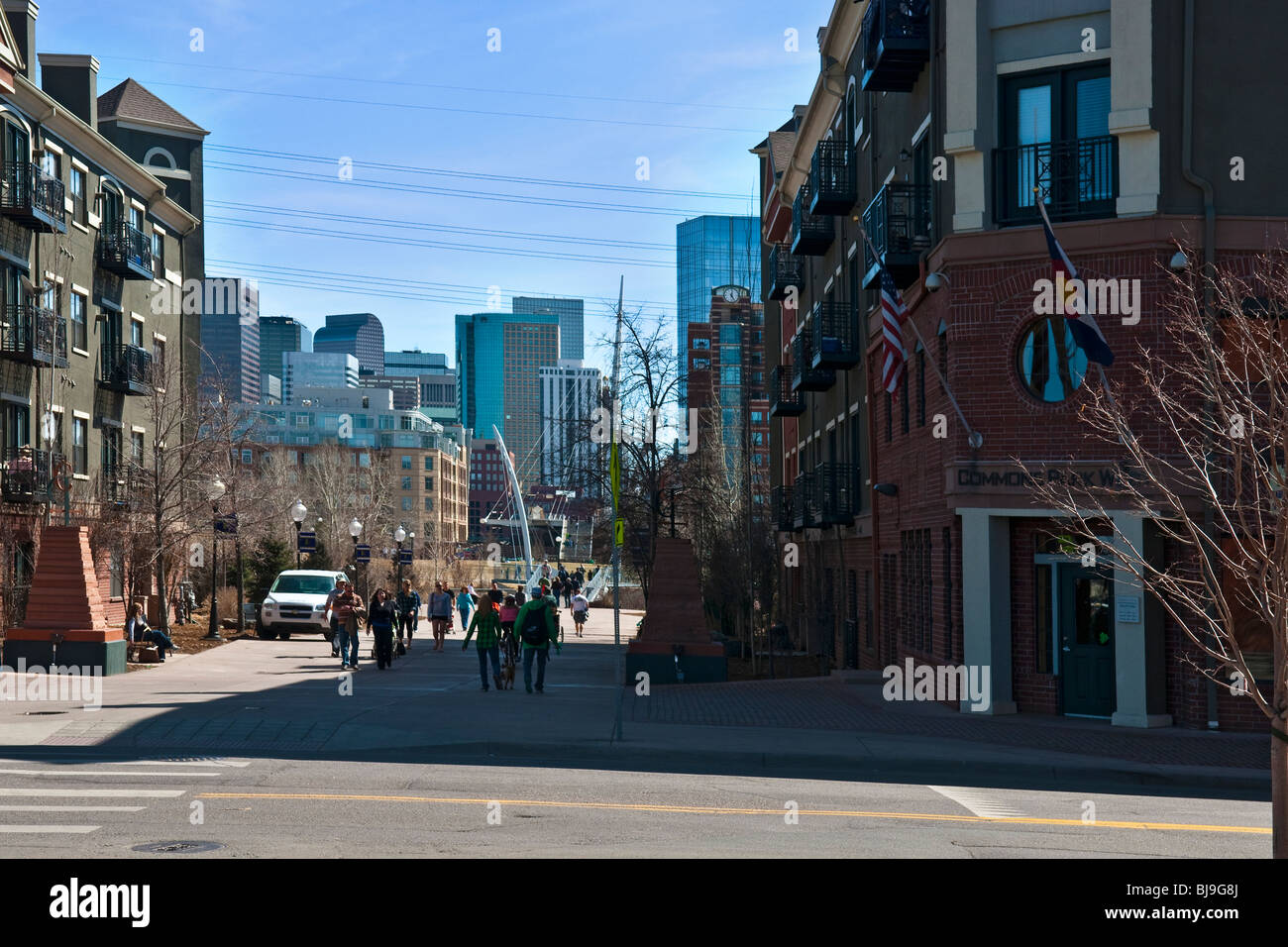 Entrance to Commons Park in Denver Colorado Stock Photo - Alamy