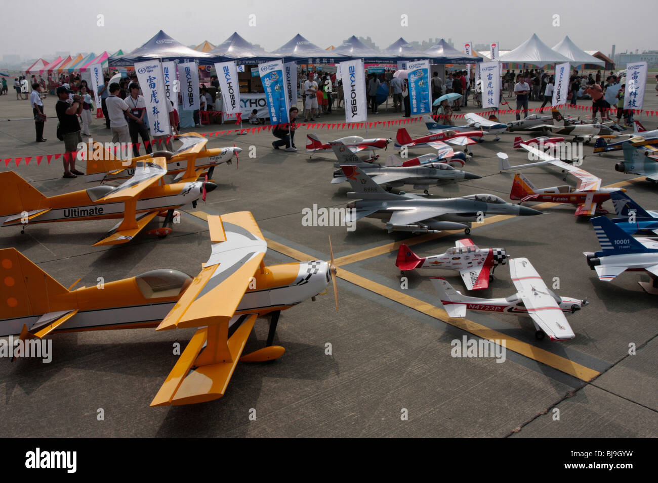 Model airplanes display for public’s visiting Stock Photo - Alamy