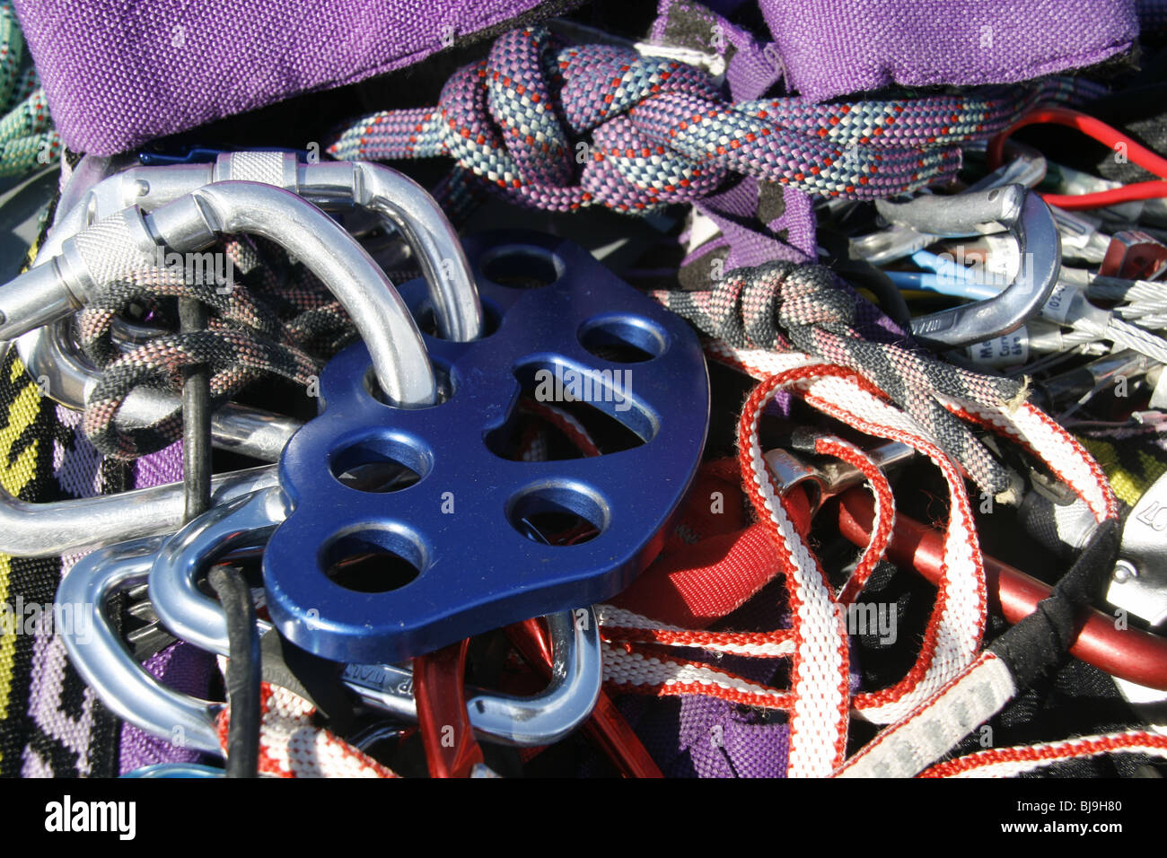 different climbing kit equipment Stock Photo - Alamy