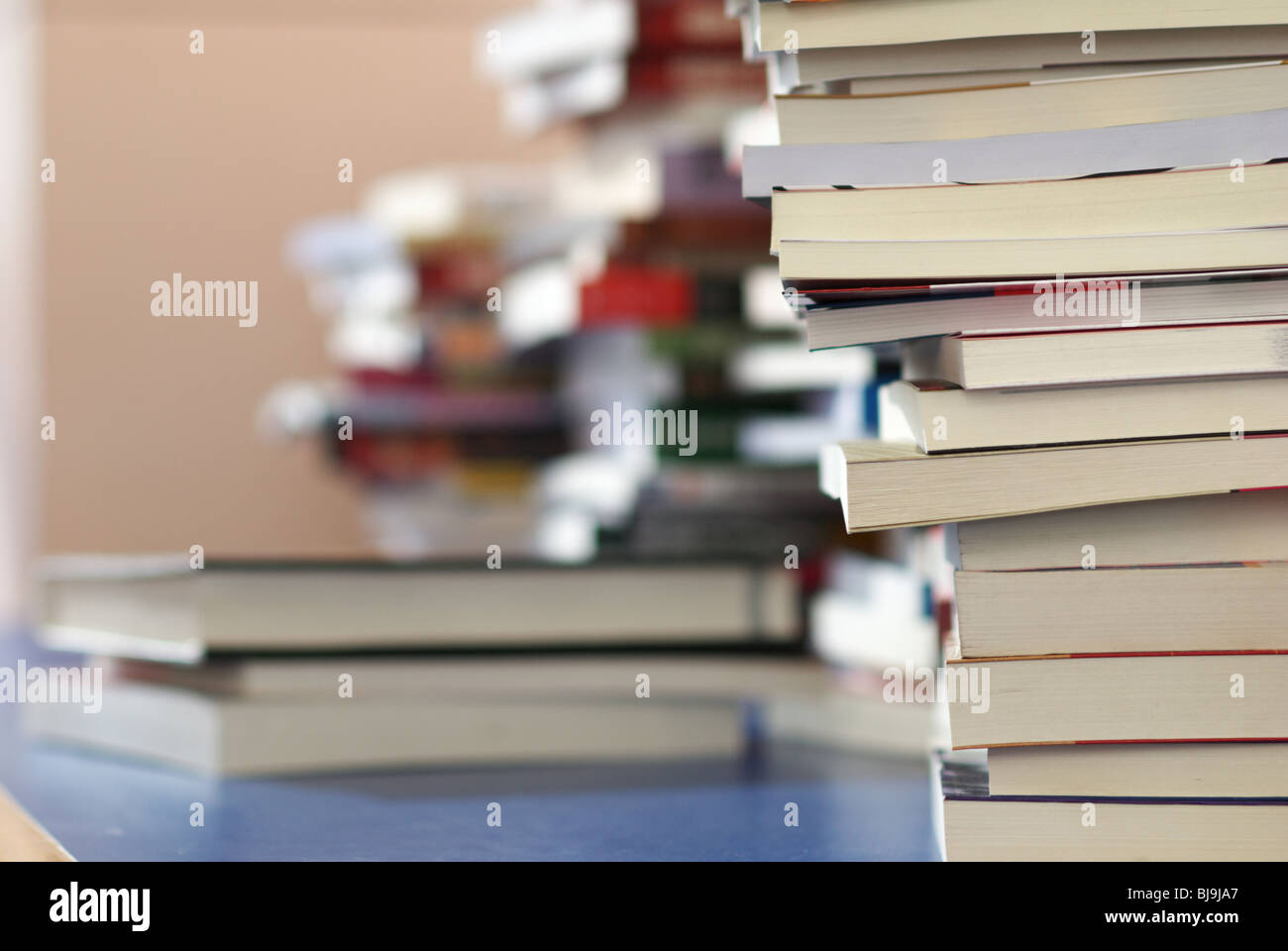 books on desk Stock Photo - Alamy