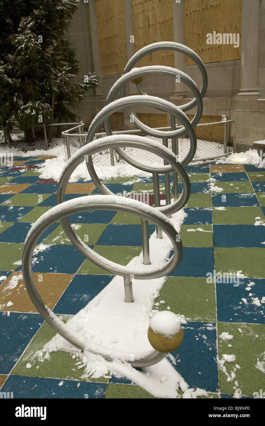 Playground in winter, Union Square, New York CIty Stock Photo - Alamy