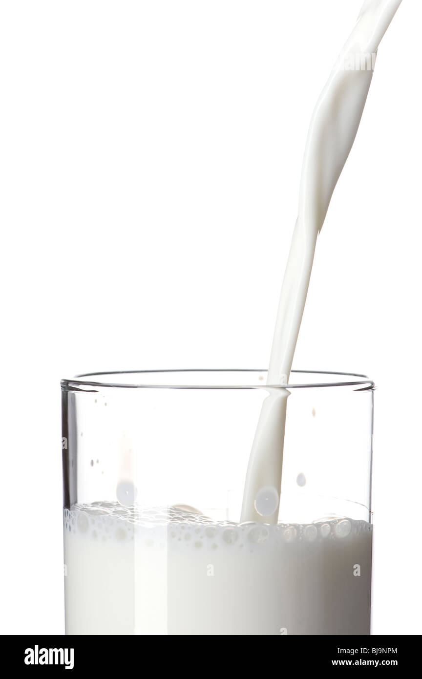 object on white - drink milk close up Stock Photo - Alamy