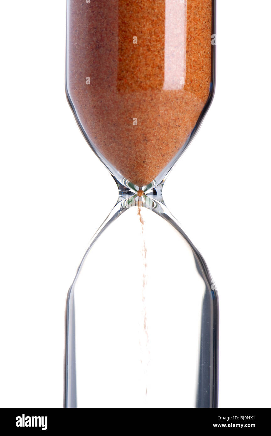 object on white - Sand glass close up Stock Photo - Alamy