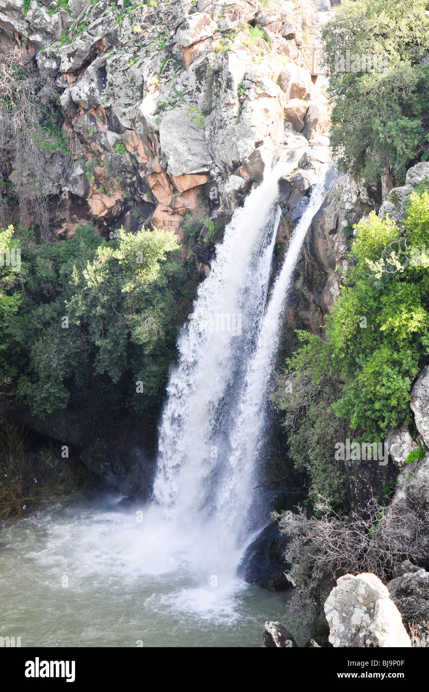 Israel, Golan Heights, Saar stream and waterfall nature reserve Stock ...