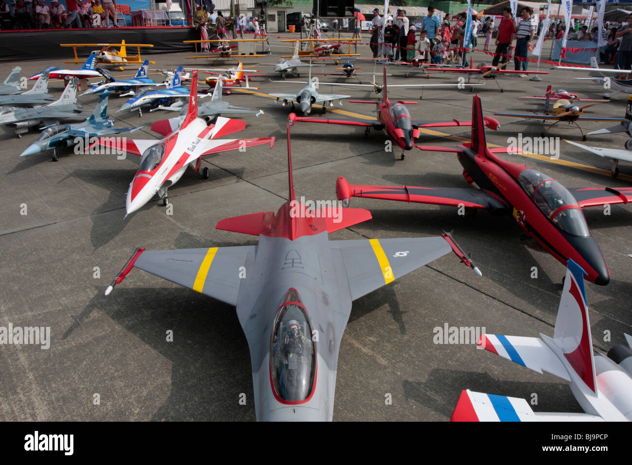 Model airplanes display for public’s visiting Stock Photo - Alamy