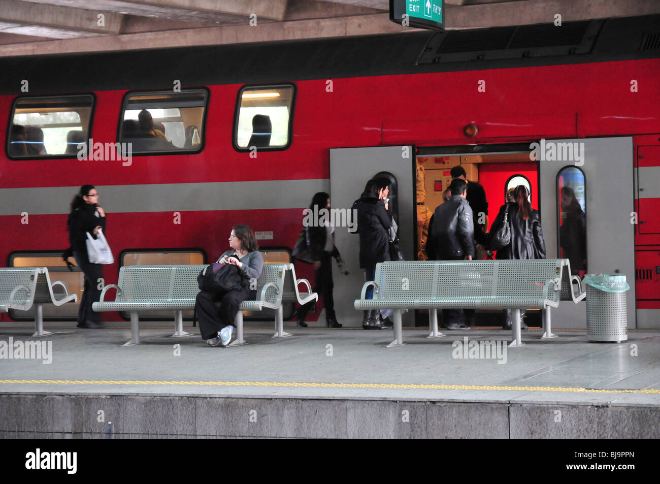 Israel, Tel Aviv, Interior of HaShalom Train Station Stock Photo - Alamy