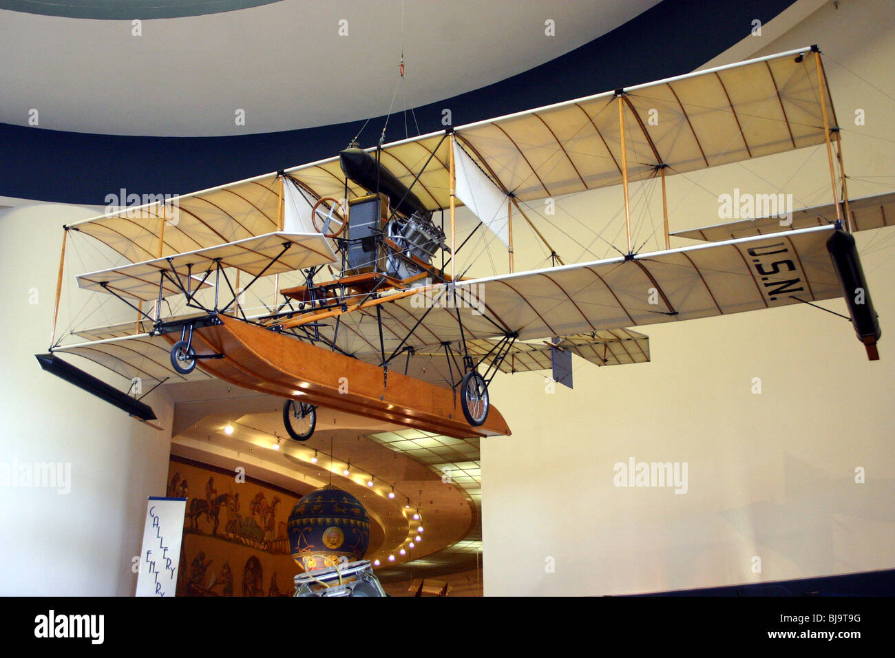 Antique U.S. Navy biplane and sea plane. Aquatic Aircraft Stock Photo ...