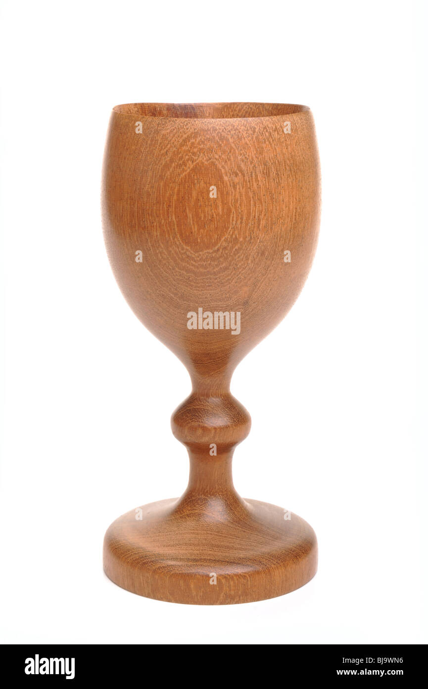Wooden Goblet photographed in studio on a white background Stock Photo ...
