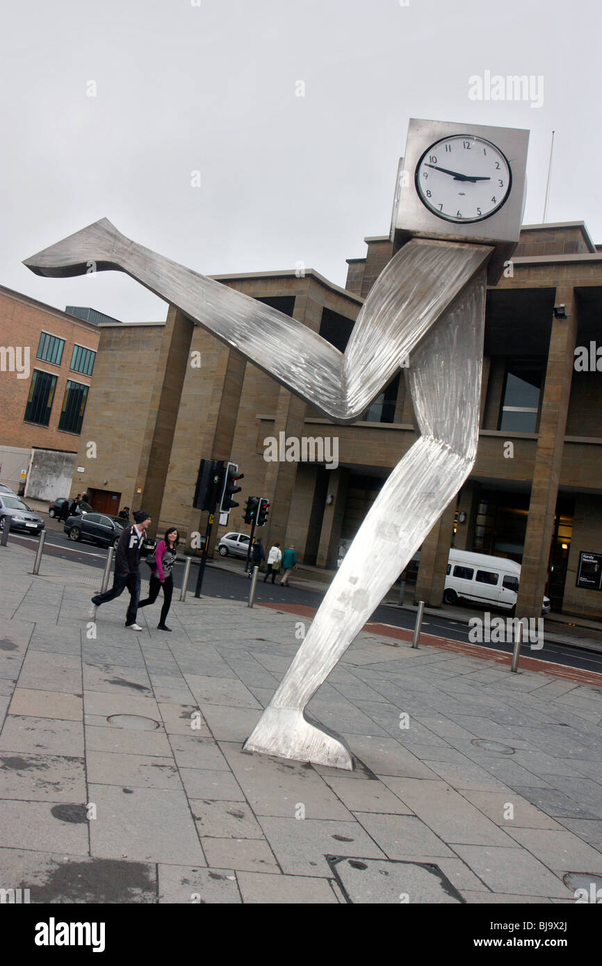 a clock sculpture in glasgow scotland Stock Photo - Alamy