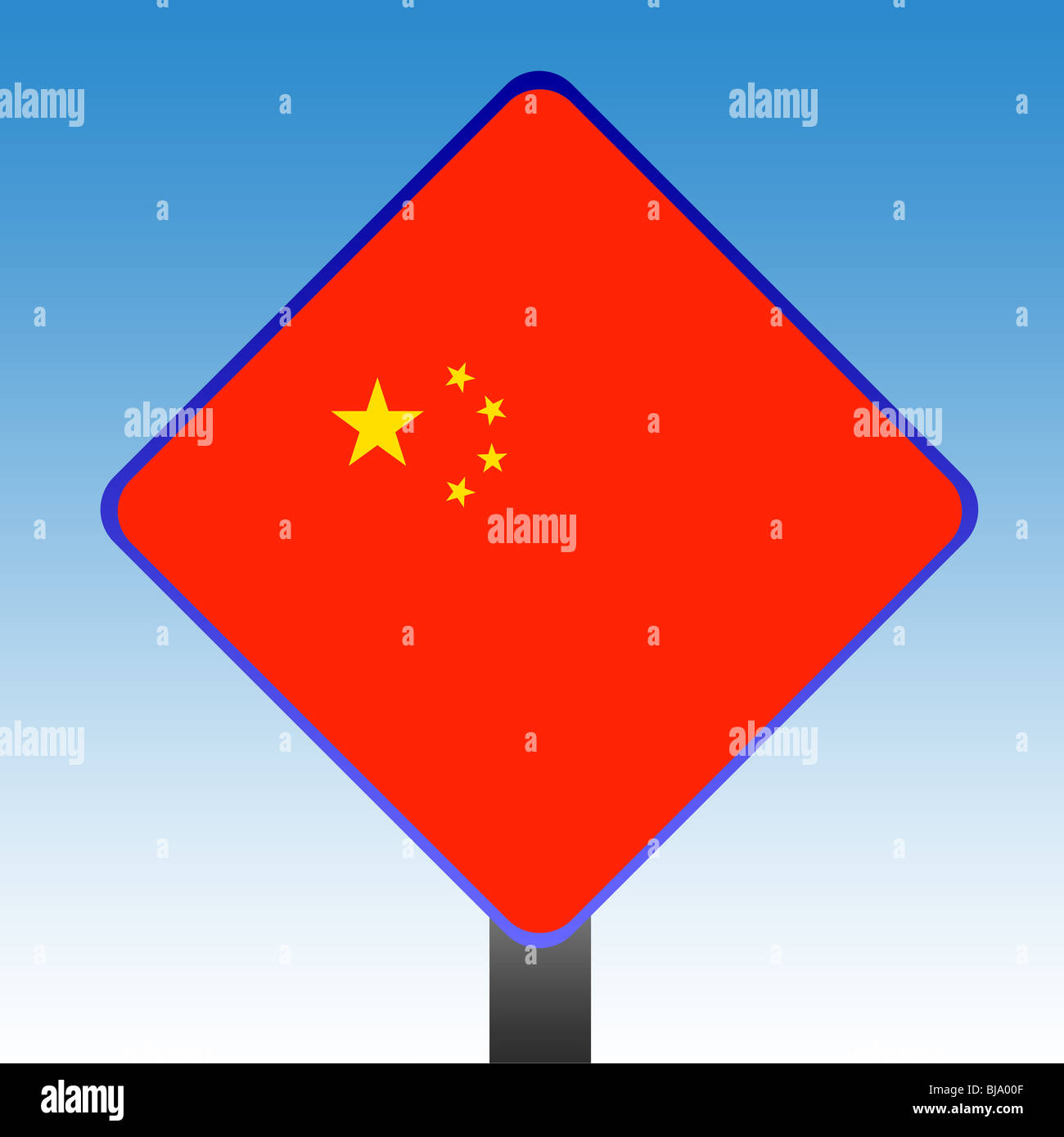 Republic of China flag road sign with sky background Stock Photo - Alamy
