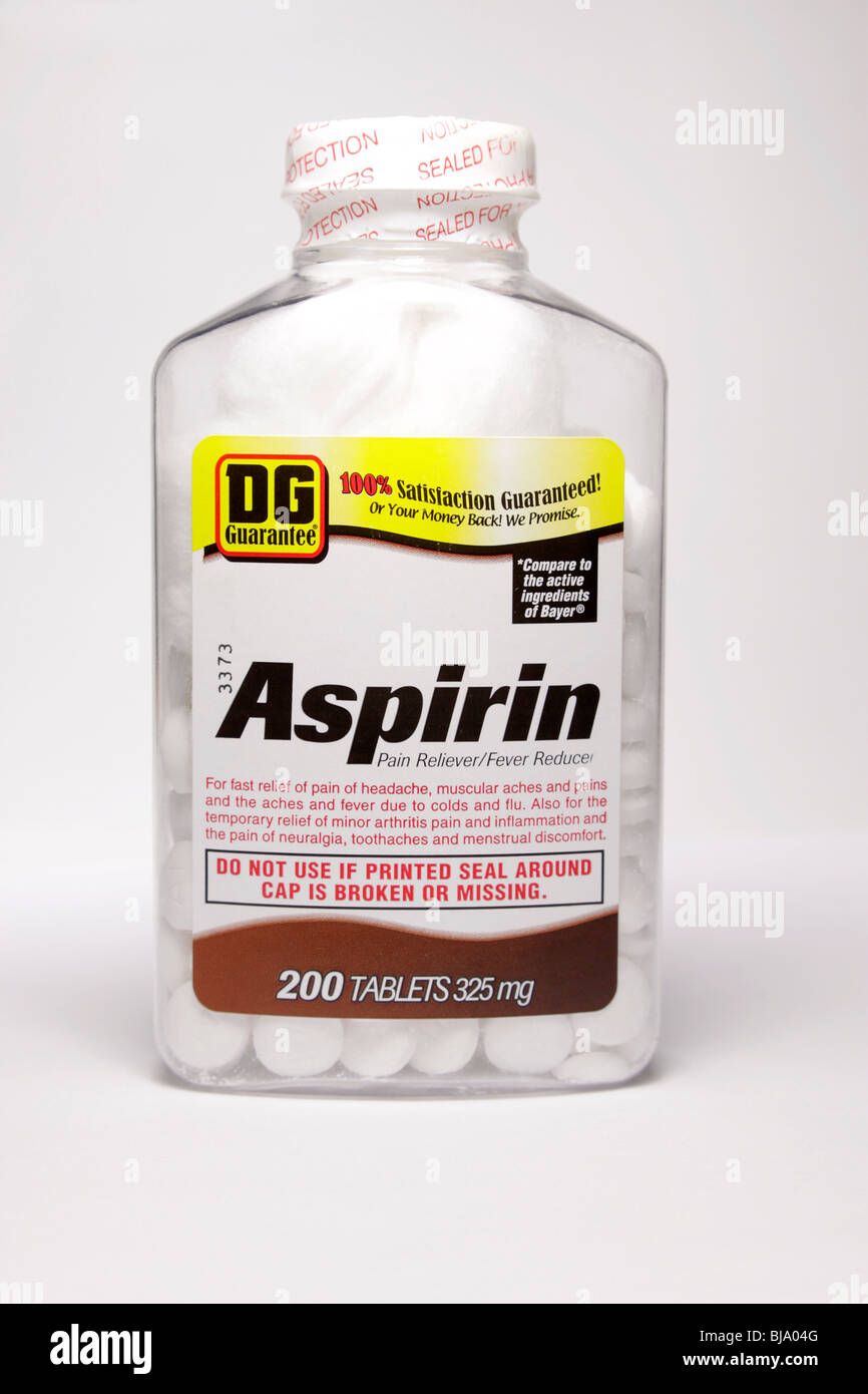 Sealed bottle of asprin Stock Photo - Alamy