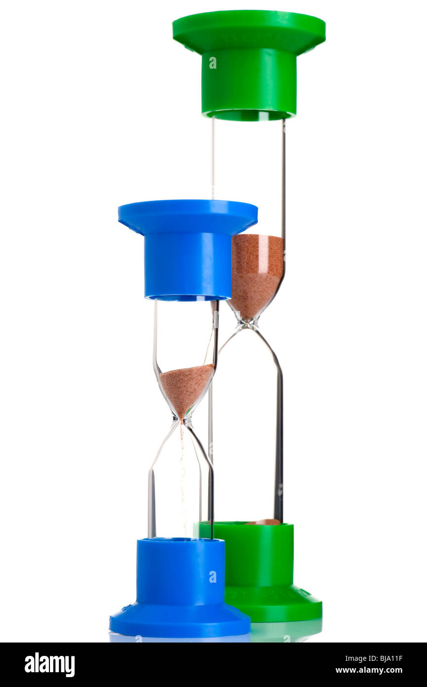 object on white - Sand glass close up Stock Photo - Alamy