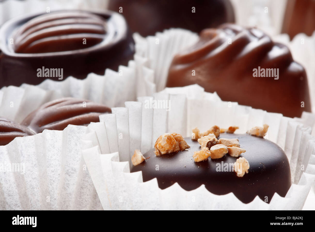 assortment of delicious dark chocolate pralines Stock Photo - Alamy