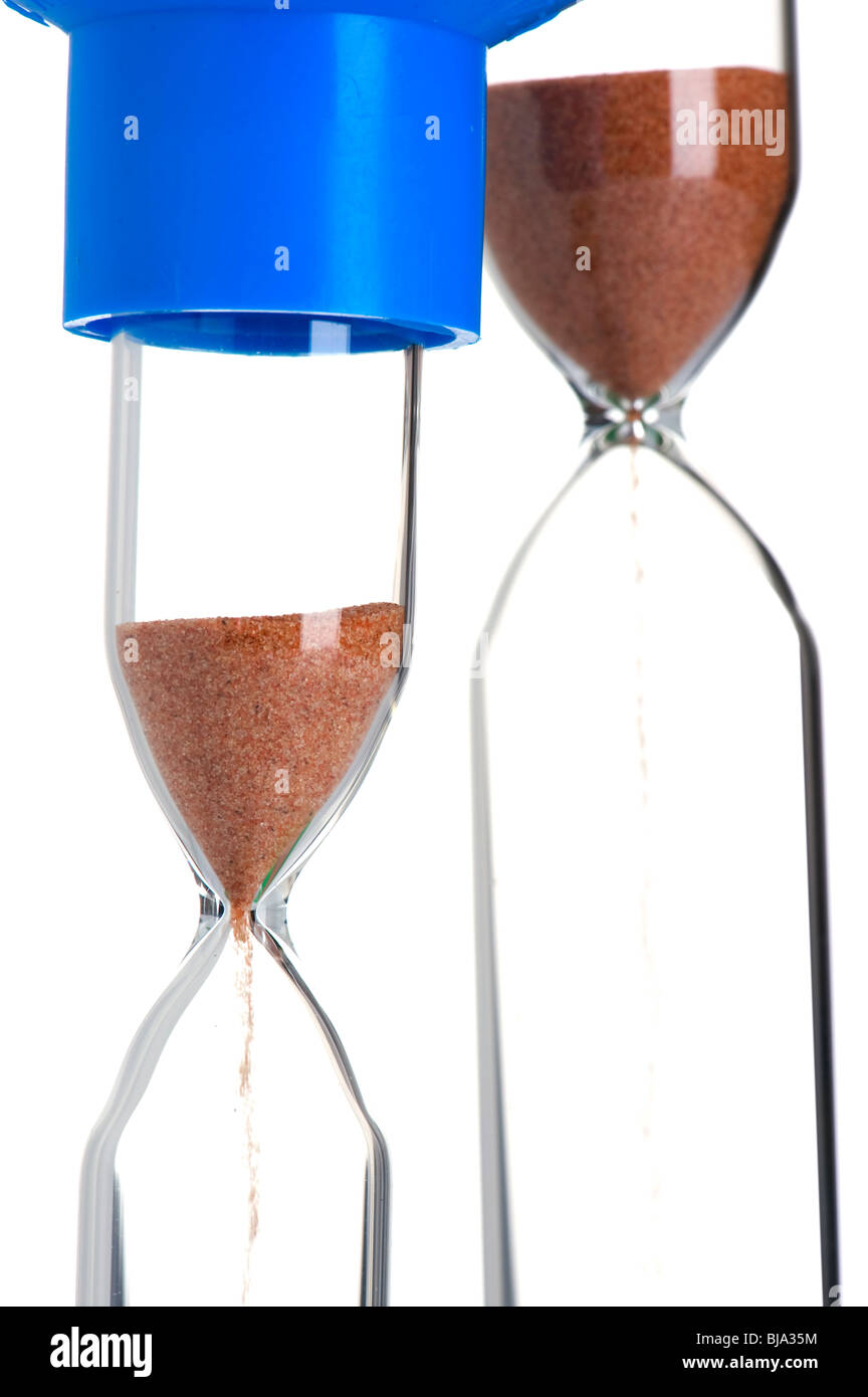 object on white - Sand glass close up Stock Photo - Alamy