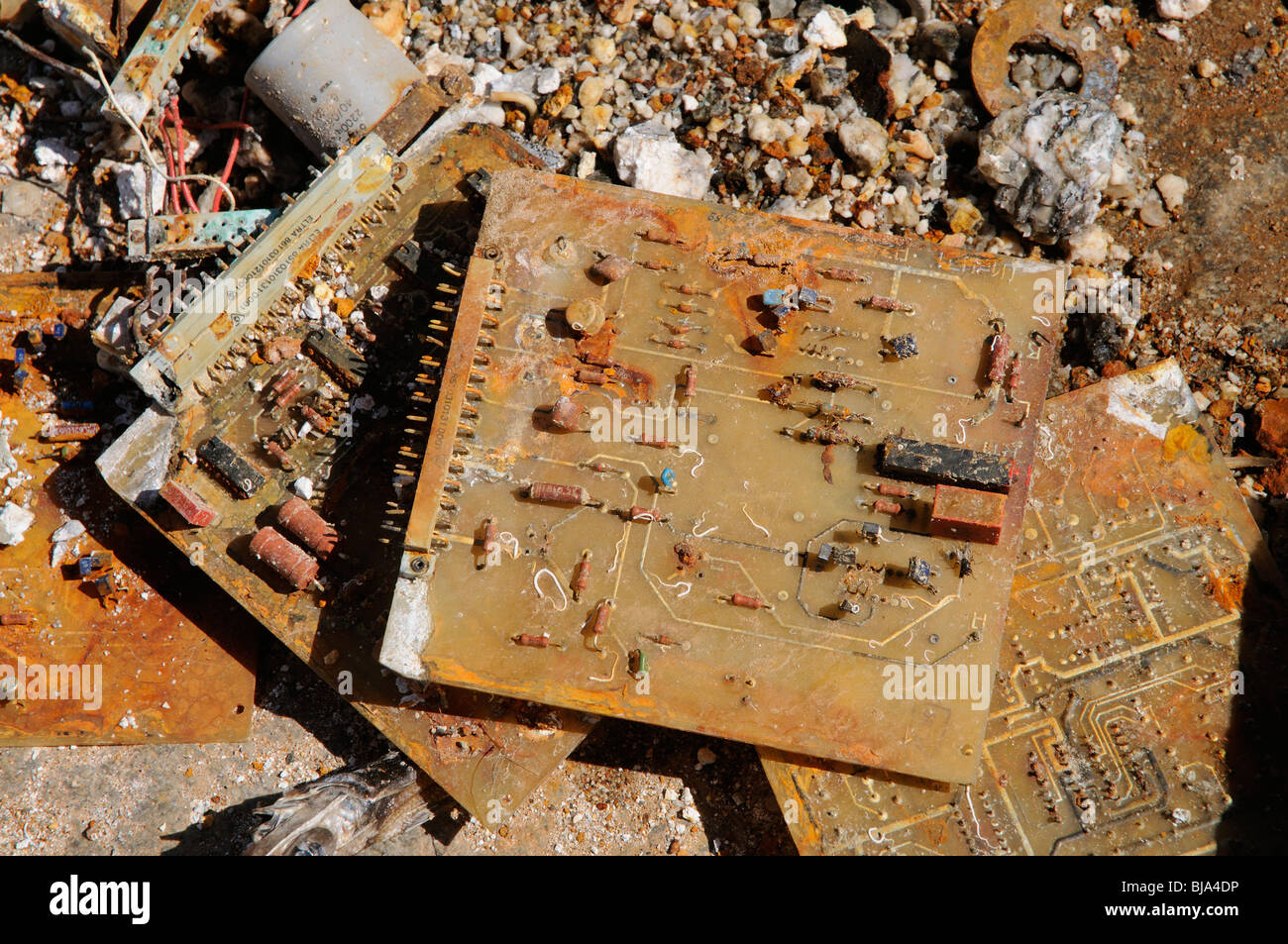 Scrap circuit boards environmental waste discarded electronic equipment ...