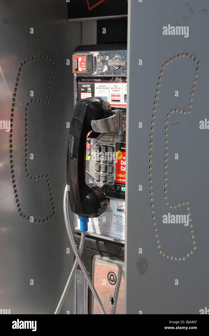 A black pay phone, Boston, USA Stock Photo - Alamy