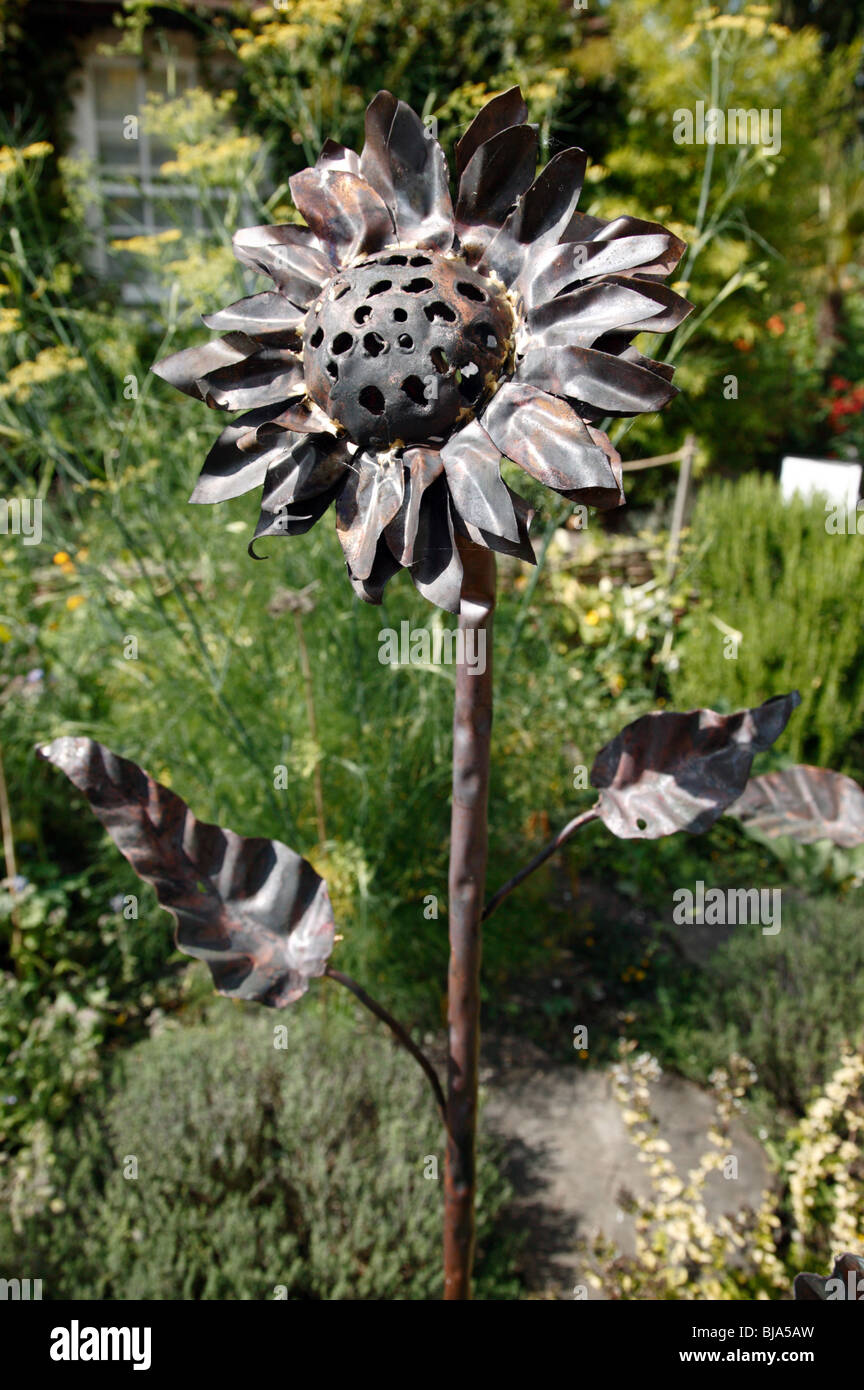 Copper sculpture of a Sunflower, by Emily Stone, in the Secret Gardens ...