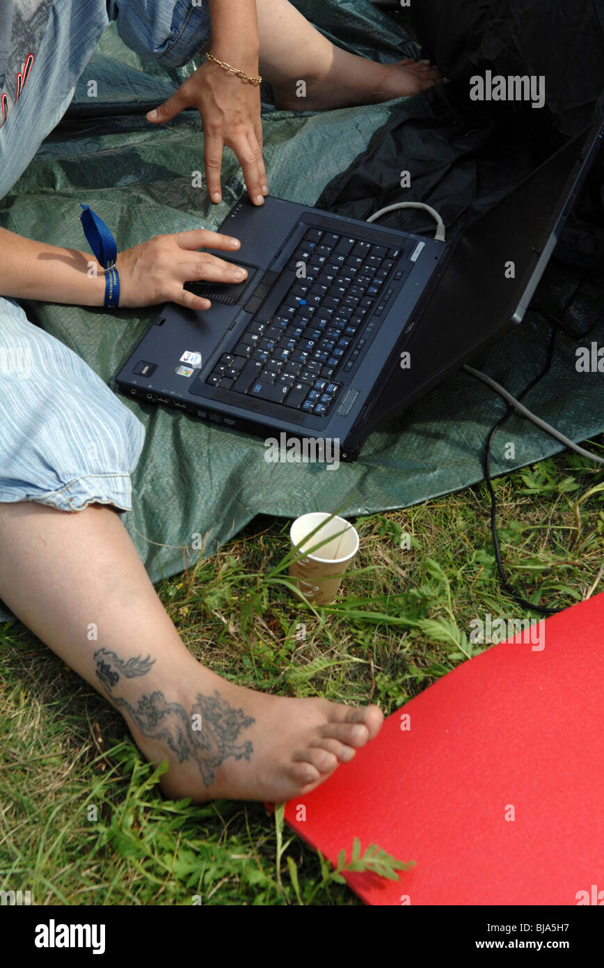 Computer freak during the Chaos Communication Camp in Finowfurt ...