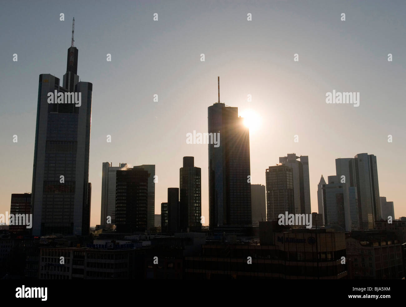 Frankfurt skyline at sunset, Germany Stock Photo - Alamy