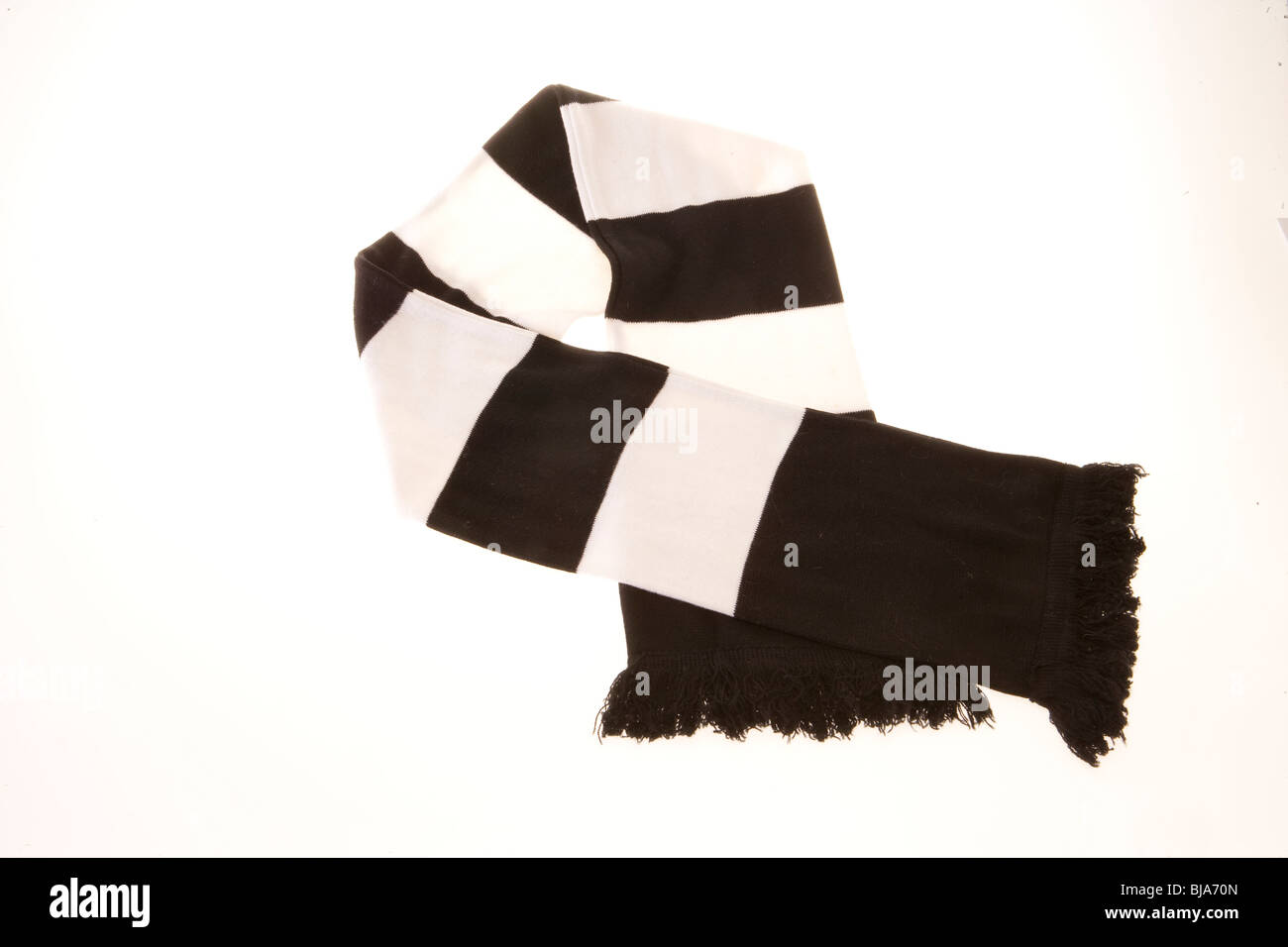 Black & white football scarf on white background Stock Photo - Alamy