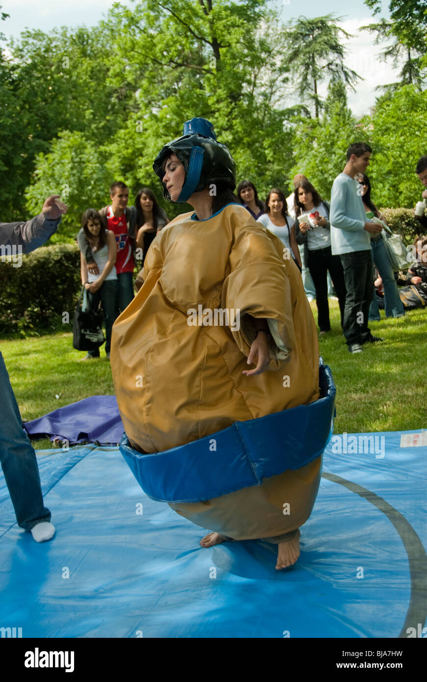 Paris, France, Public Parks, Young People Playing, Sumo Wrestlers in ...