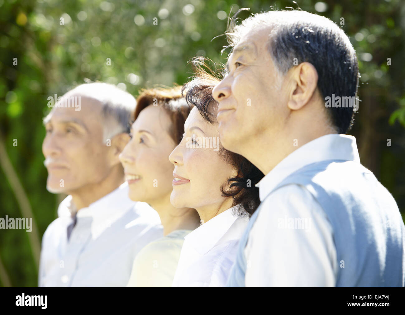 Senior group smiling Stock Photo - Alamy