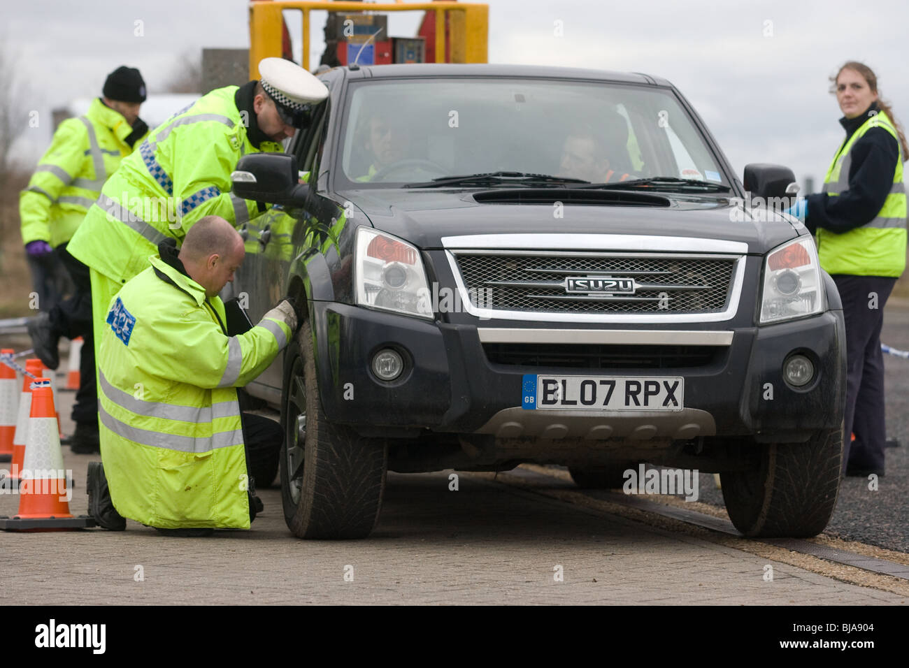 ANPR Day at Sawtry,Cambridgeshire.Police use Automatic Number Plate Recognition to look for ...