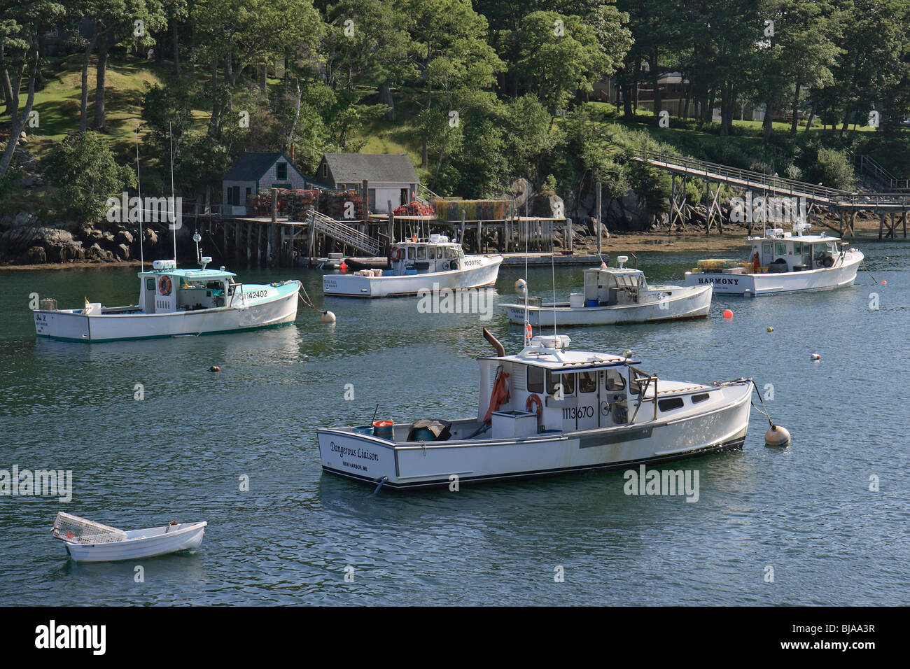 Fishing boats in Bar Harbor, USA Stock Photo - Alamy