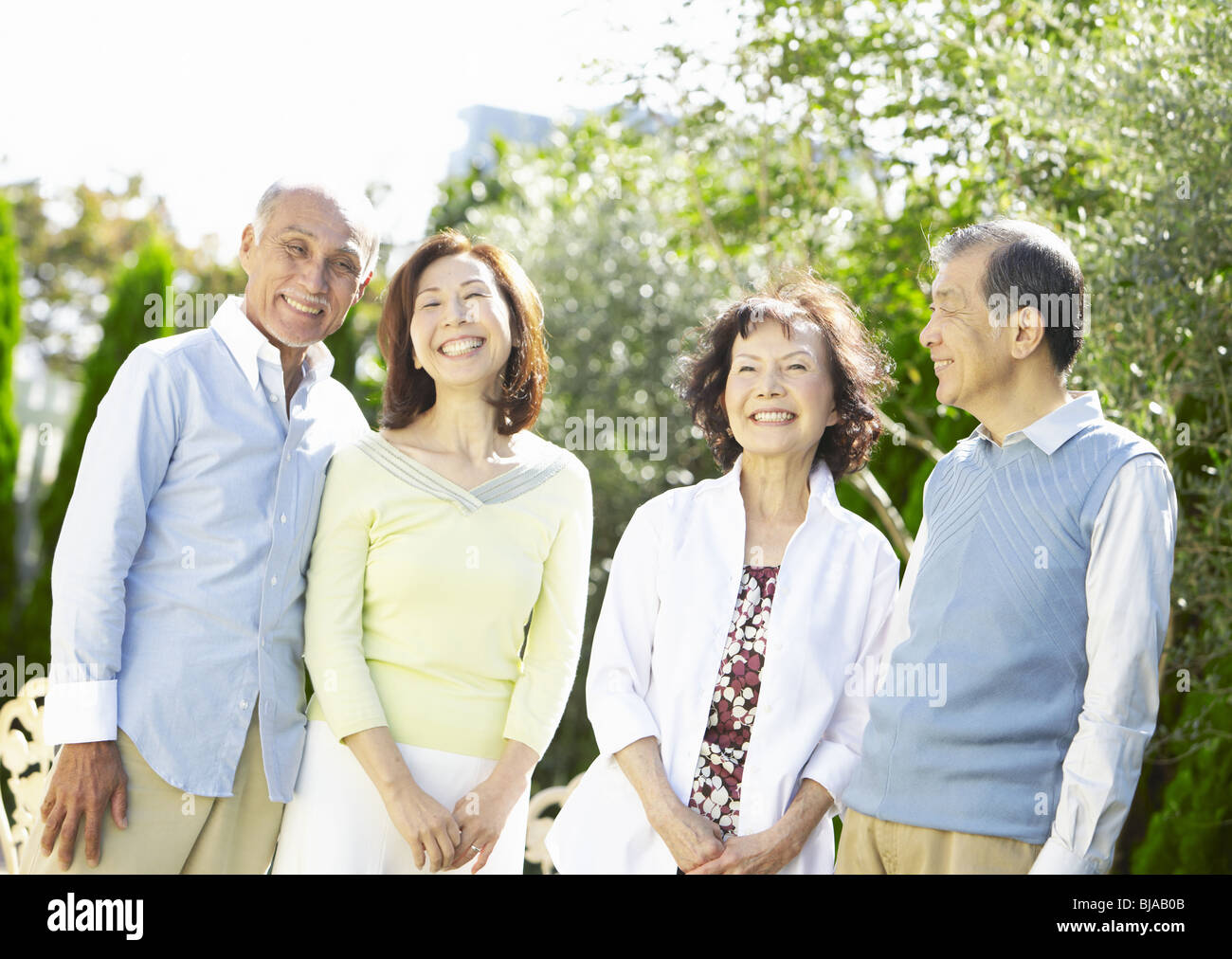 Senior group smiling Stock Photo - Alamy