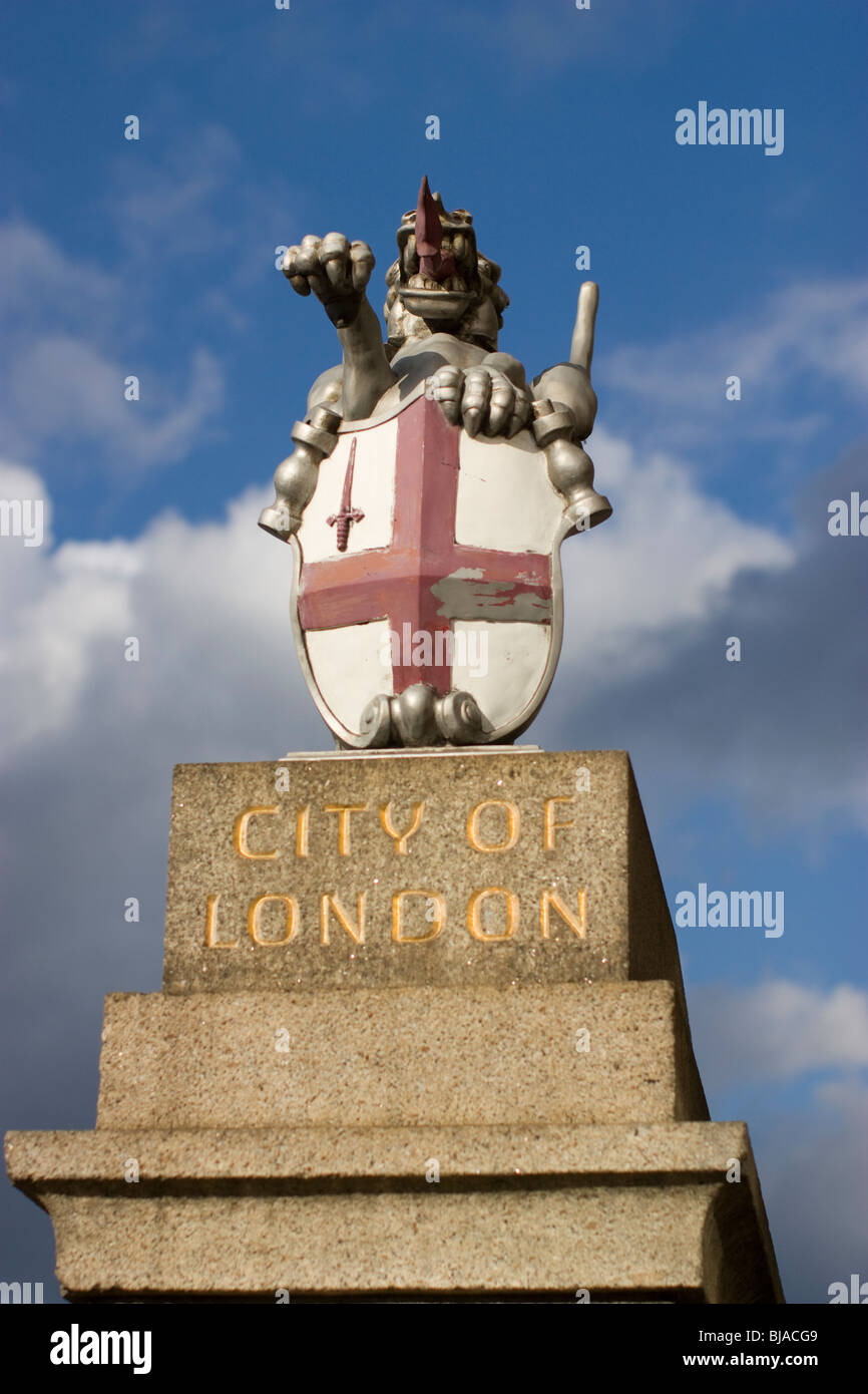 Iconic dragon symbol of the City of London,UK, proudly displayed as ...