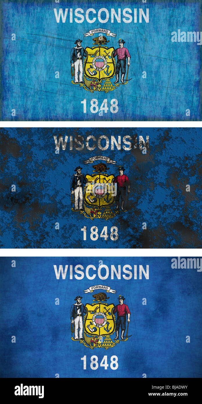 Great Image of the Flag of Wisconsin Stock Photo - Alamy