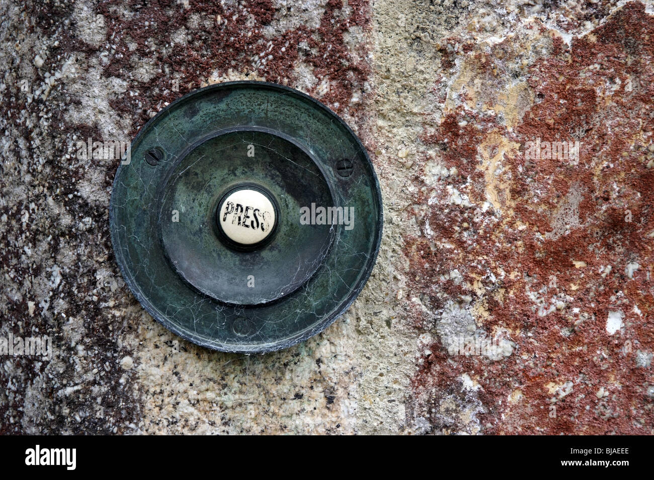 Antique push button for door entry into home Stock Photo - Alamy