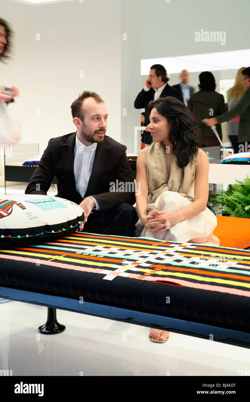 Nipa Doshi and jonathan Levien at Salone del mobile 2008 at Moroso ...